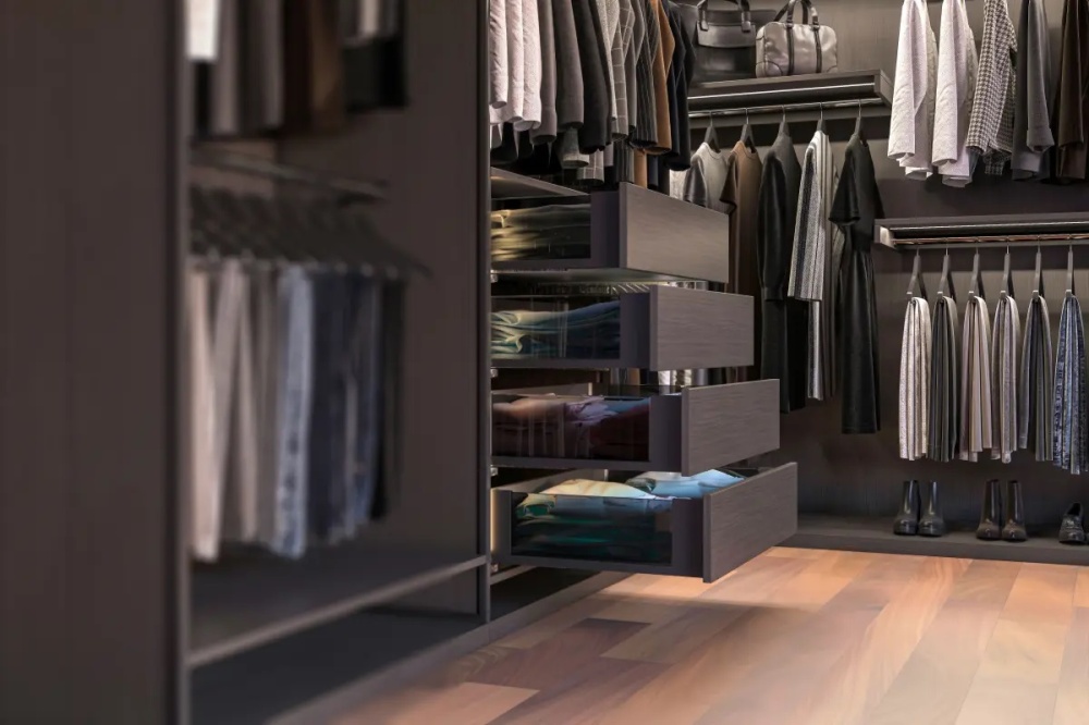 Modern Drawer System with Glass AXISPRO Anthracite - solmer.co.uk